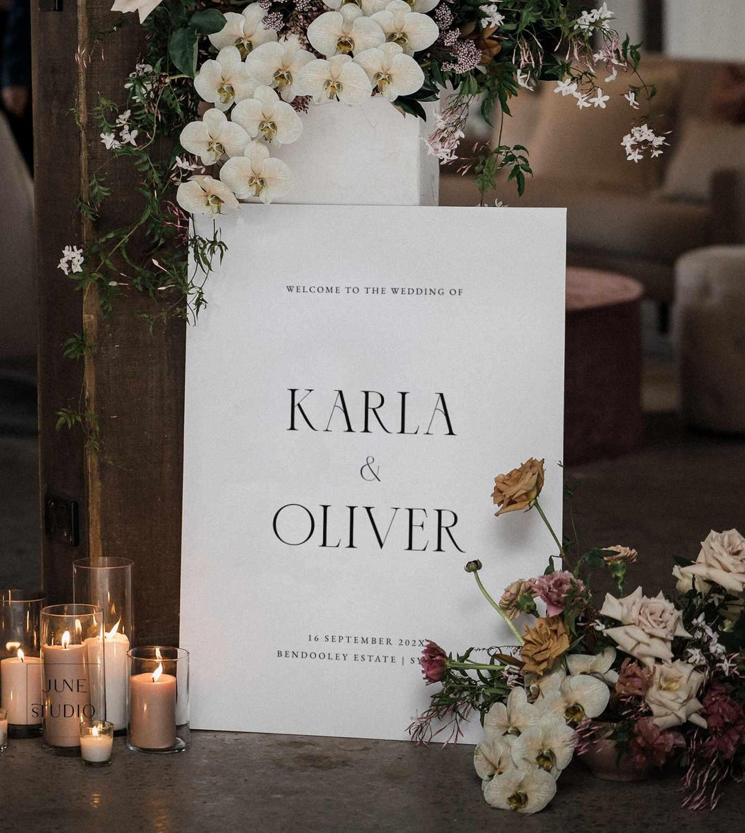 Modern Wedding Welcome Sign Template: Minimalist Luxury (editable ...