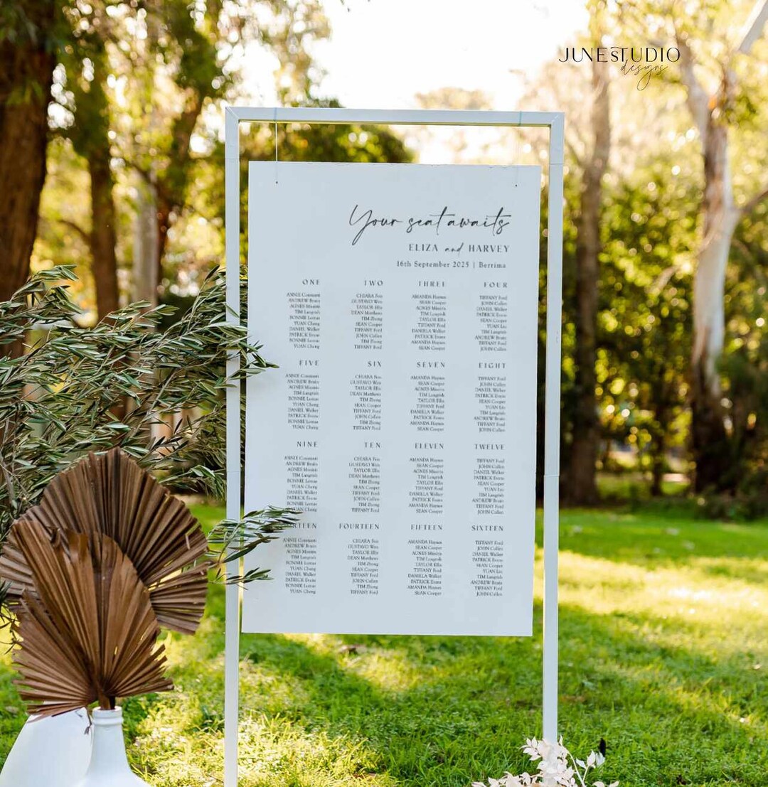 Wedding Seating Chart 16 Tables, 12, 8 Tables Template Seating Plan ...