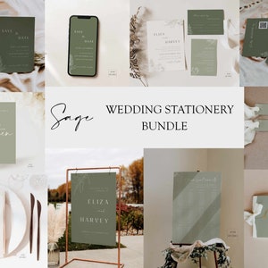 Sage Green Place Card Wedding Template Digital Elegant Escort Card ...