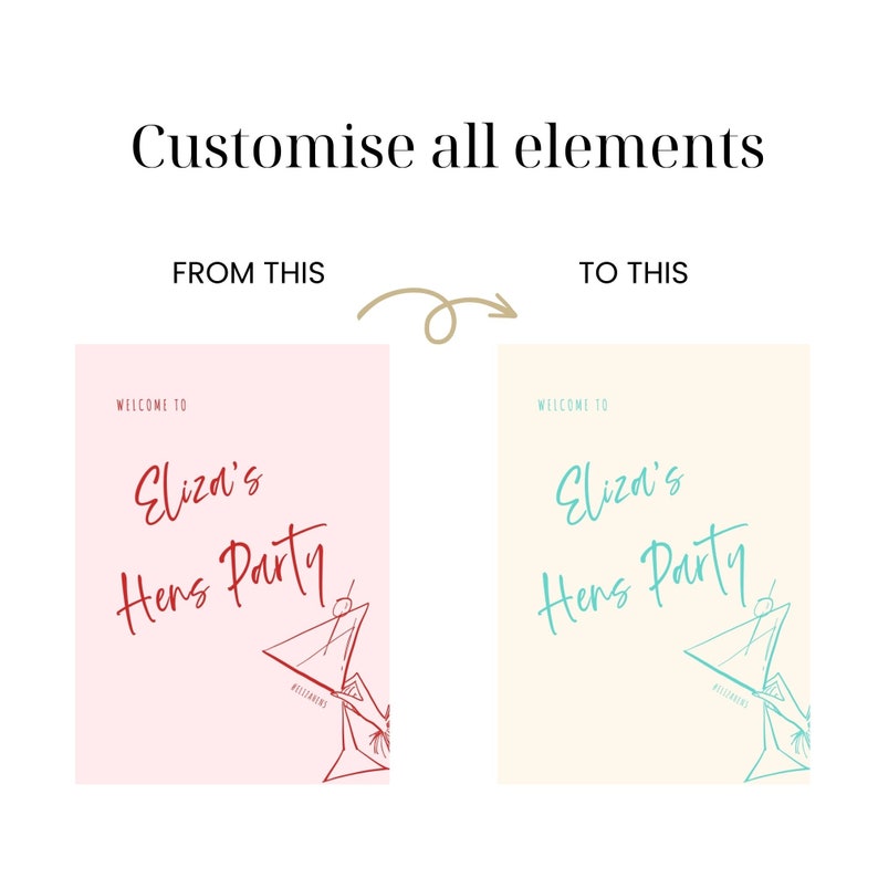 Hand Drawn Hens Party Welcome Sign Template Printable Bachelorette ...