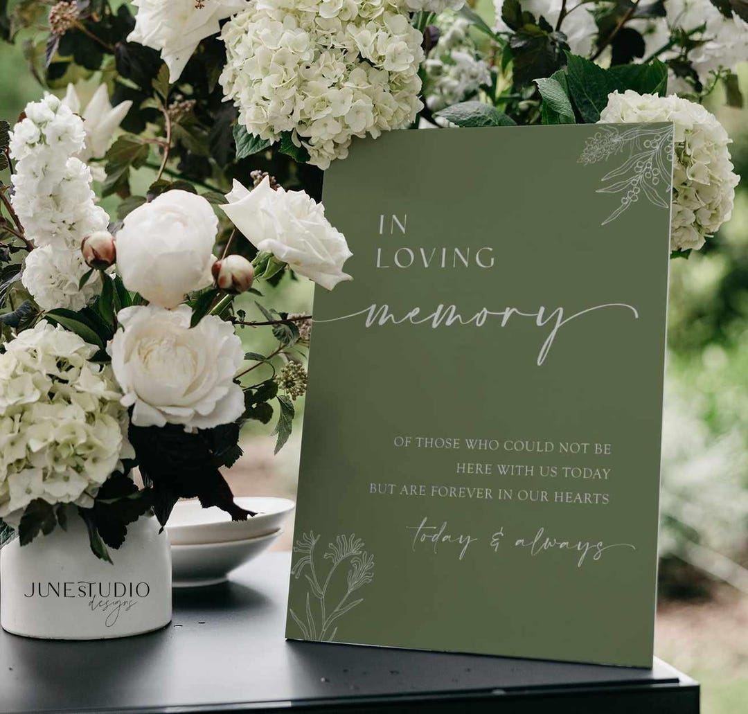 In Loving Memory Sign Template Sage Green Loving Memory Sign Memory ...