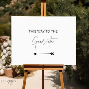 Minimalist Graduation Direction Sign Template: Modern Arrow (digital ...
