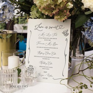 Wedding Dessert Table Sign Template Wedding Dessert Menu Sweet and ...