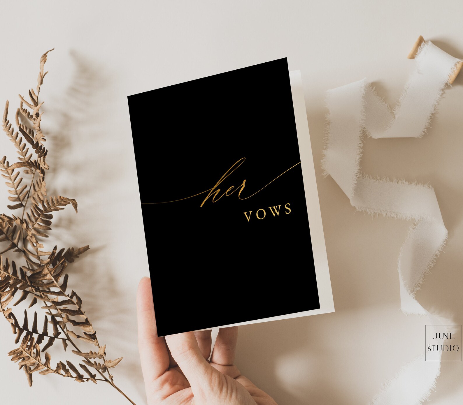 Ribbon Wedding Vows Booklet Template Black and Gold Vows Book - Etsy