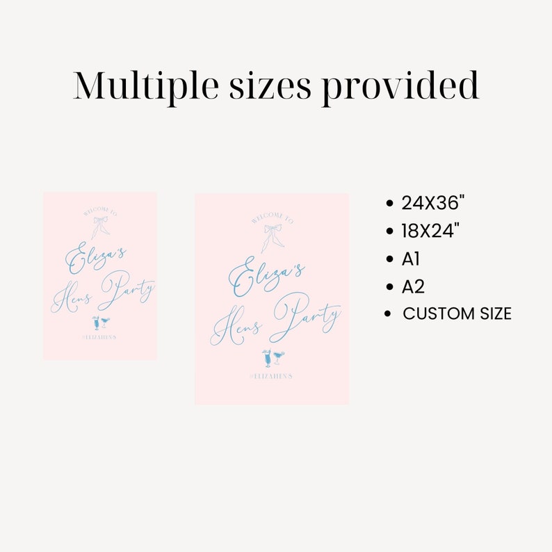 Unique Hens Party Welcome Sign Template Printable Bachelorette Party ...
