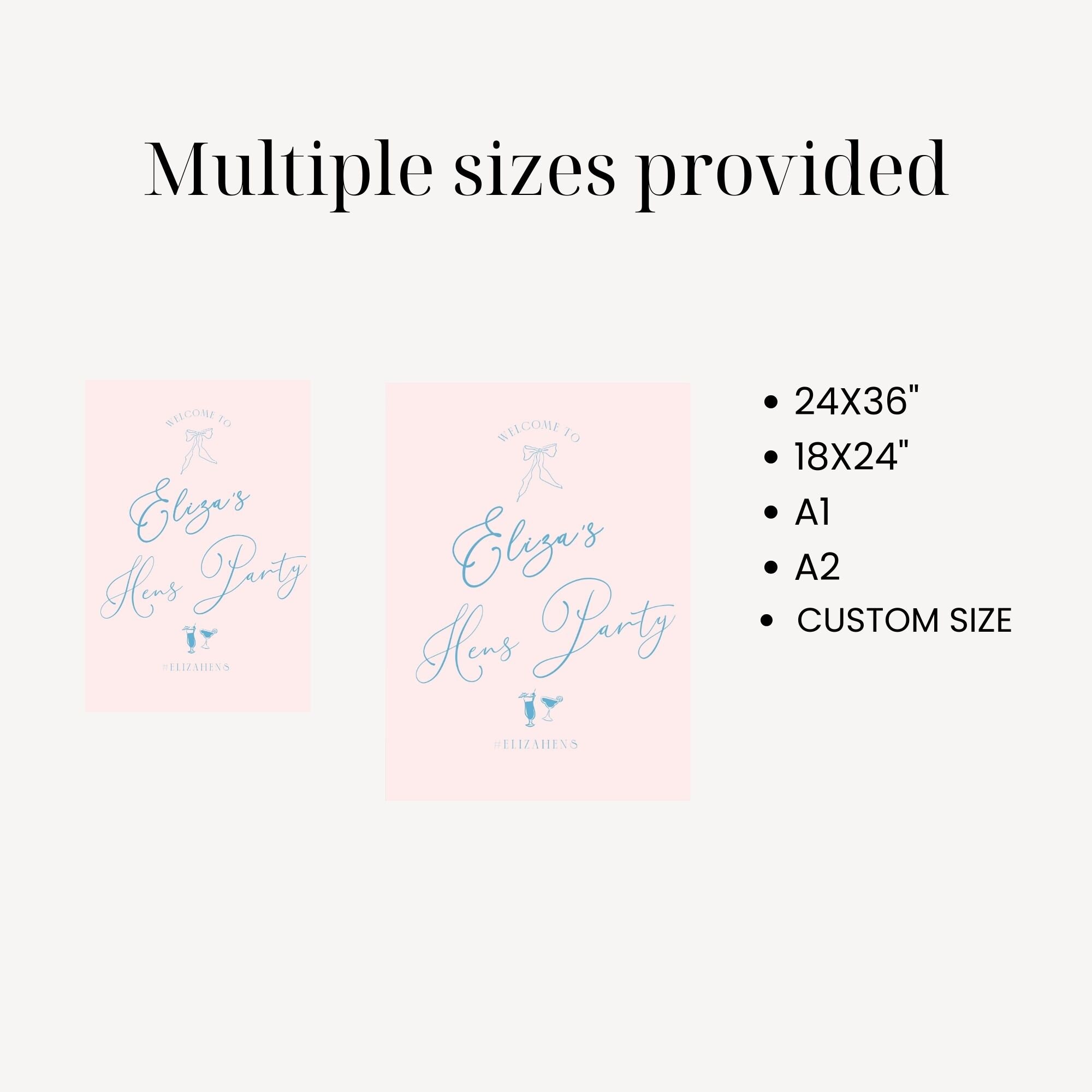 Unique Hens Party Welcome Sign Template Printable Bachelorette Party ...