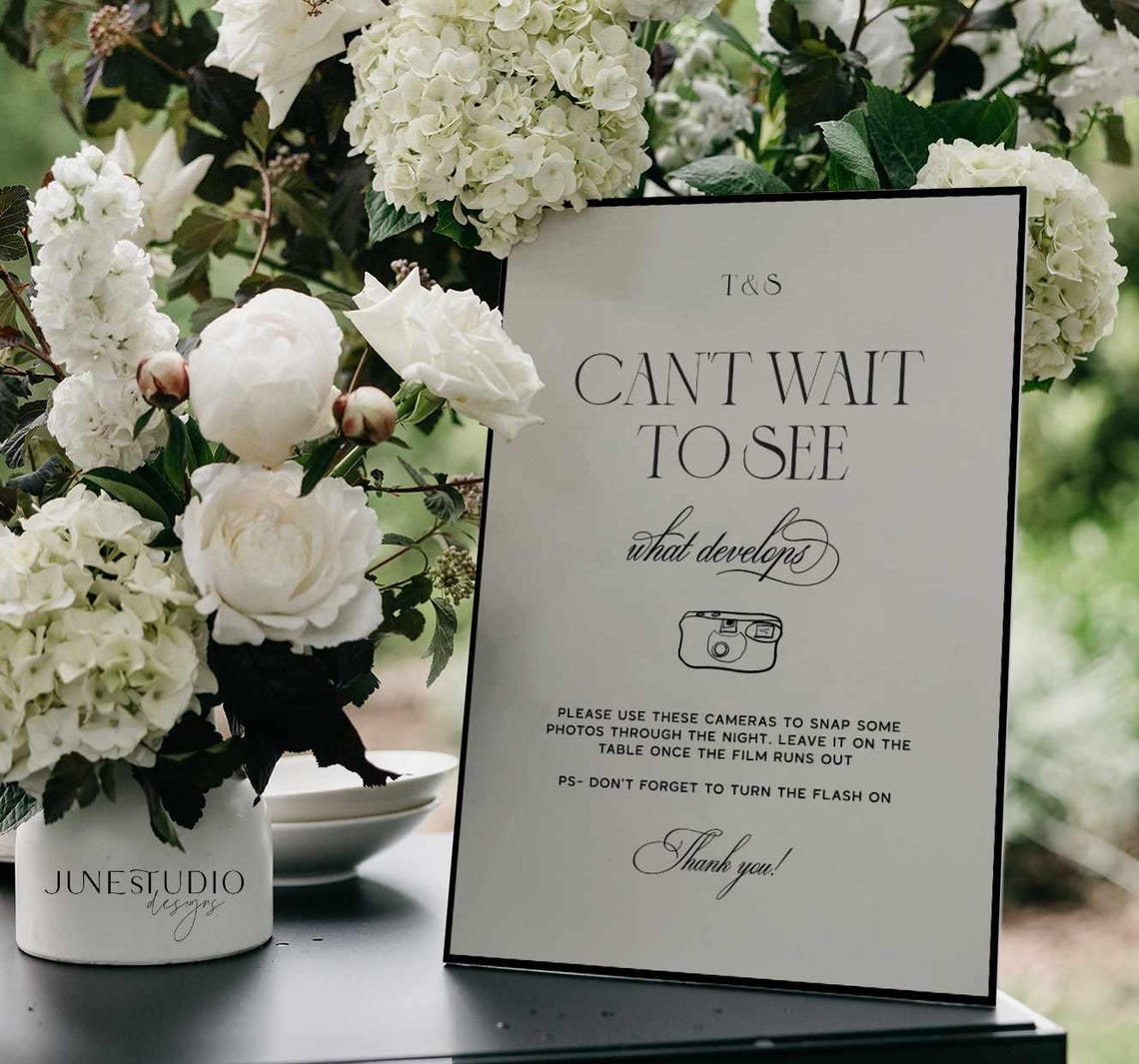 Disposable Camera Wedding Sign Template: Old Money Share Your Film ...