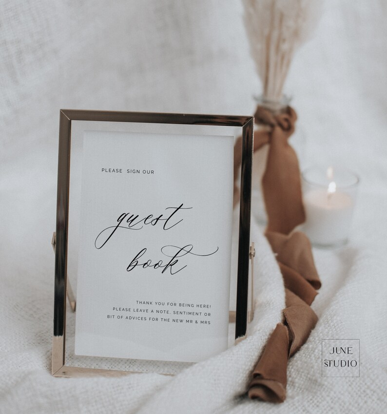 Elegant Wedding Guest Book Sign Template Wedding Guest Sign in - Etsy