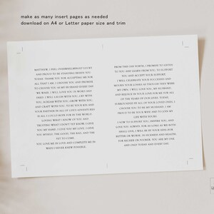 Ribbon Wedding Vows Booklet Template Black and Gold Vows Book Set of 2 ...