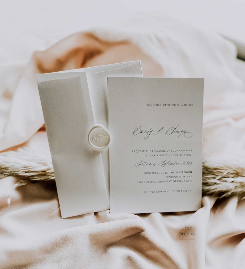 Elegant Wedding Invitation Suite: Modern Calligraphy Template Wedding ...