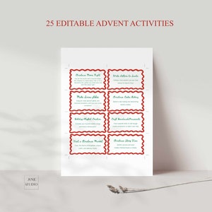 Printable Advent Activities Card for Family Template Editable Advent ...