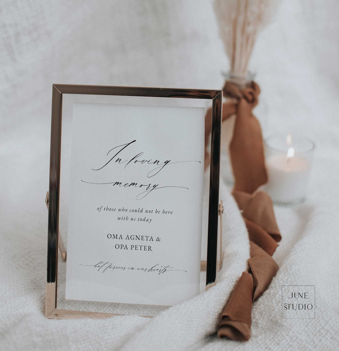 Modern Minimalist in Loving Memory Sign Template, Simple Loving Memory ...