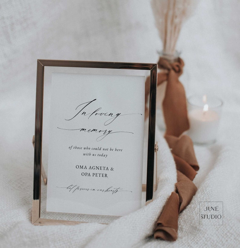 Modern Minimalist in Loving Memory Sign Template, Simple Loving Memory ...