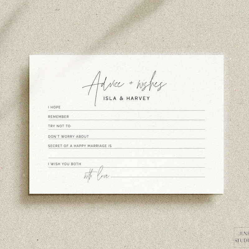 Wedding Advice Cards - Etsy