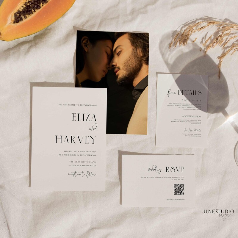 Typography Wedding Invitations - Etsy