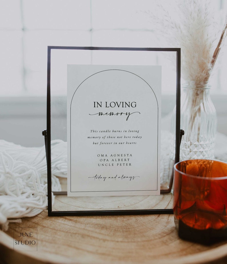 Wedding in Loving Memory Sign Template, Simple Loving Memory Sign ...