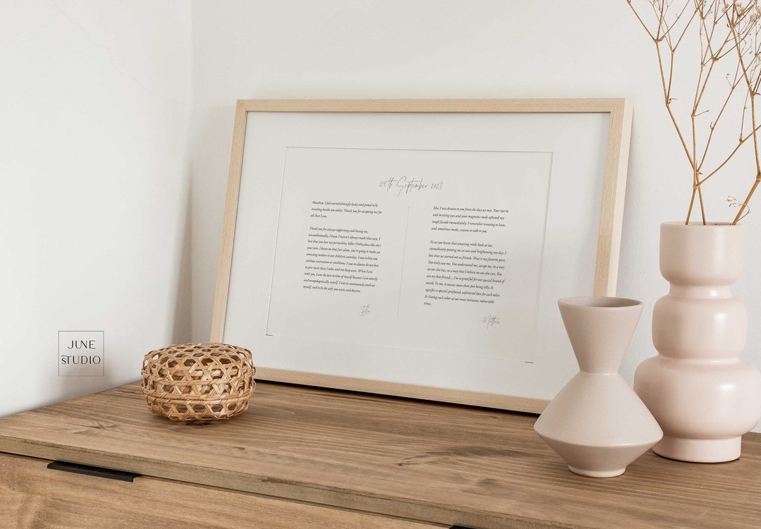 Wedding Vows Art Template Classic Wedding Vow Wall Art Unique 1st ...