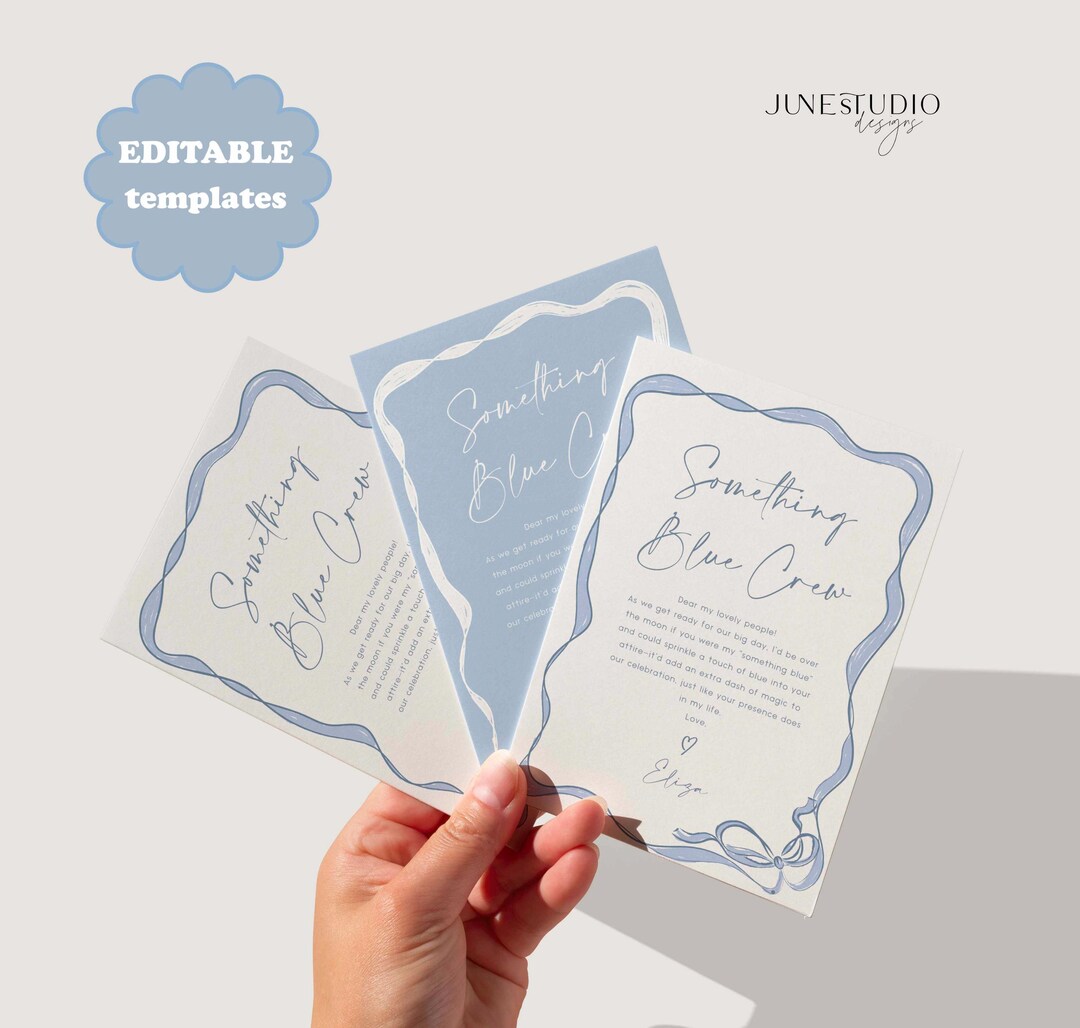 Something Blue Crew Card Template Bow Blue Crew Proposal Be My ...