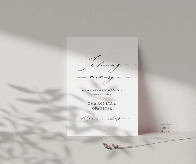 Modern Minimalist in Loving Memory Sign Template, Simple Loving Memory ...