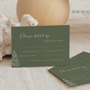 Sage Green Wedding Invitation Set Template Eucalyptus Digital Download ...