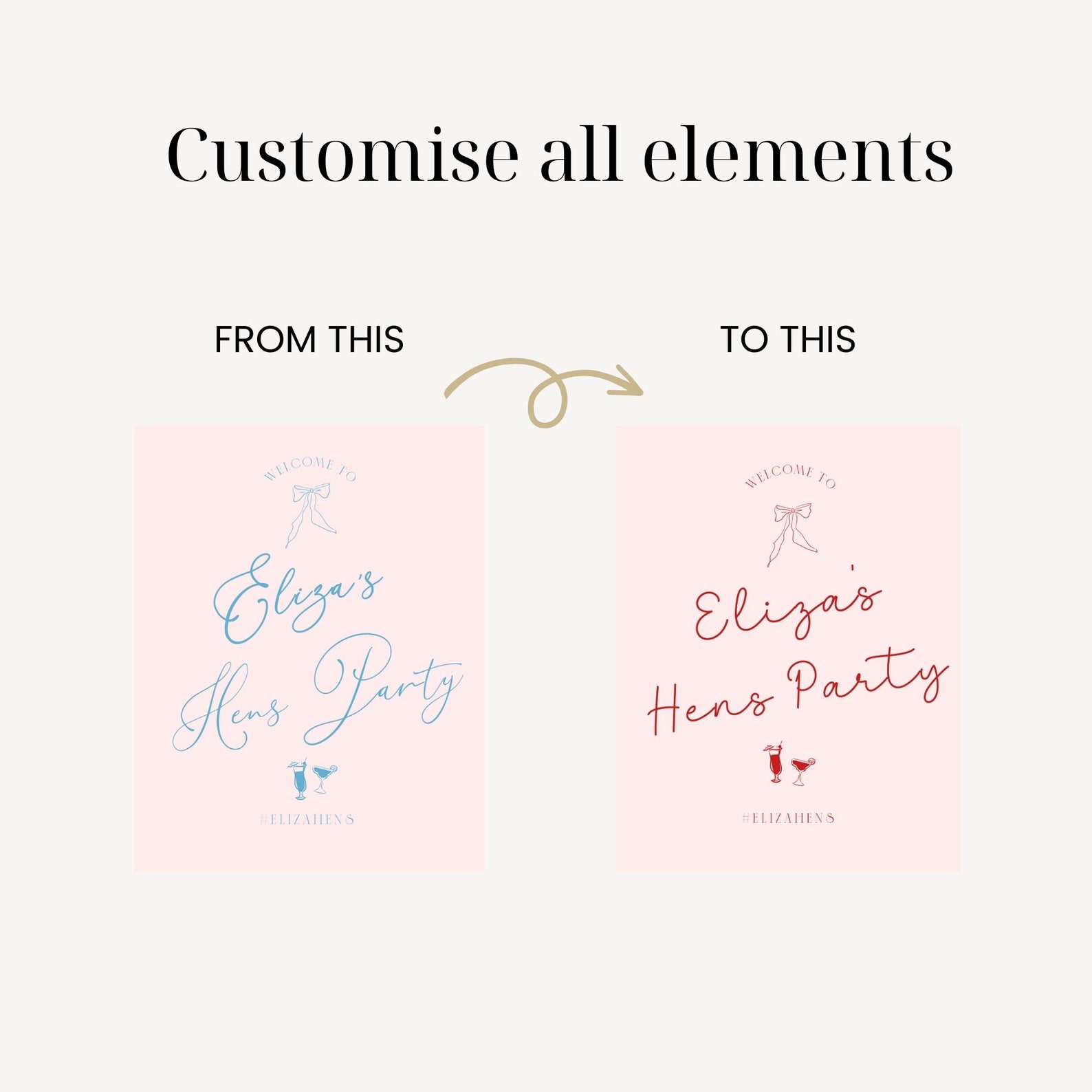 Unique Hens Party Welcome Sign Template Printable Bachelorette Party ...