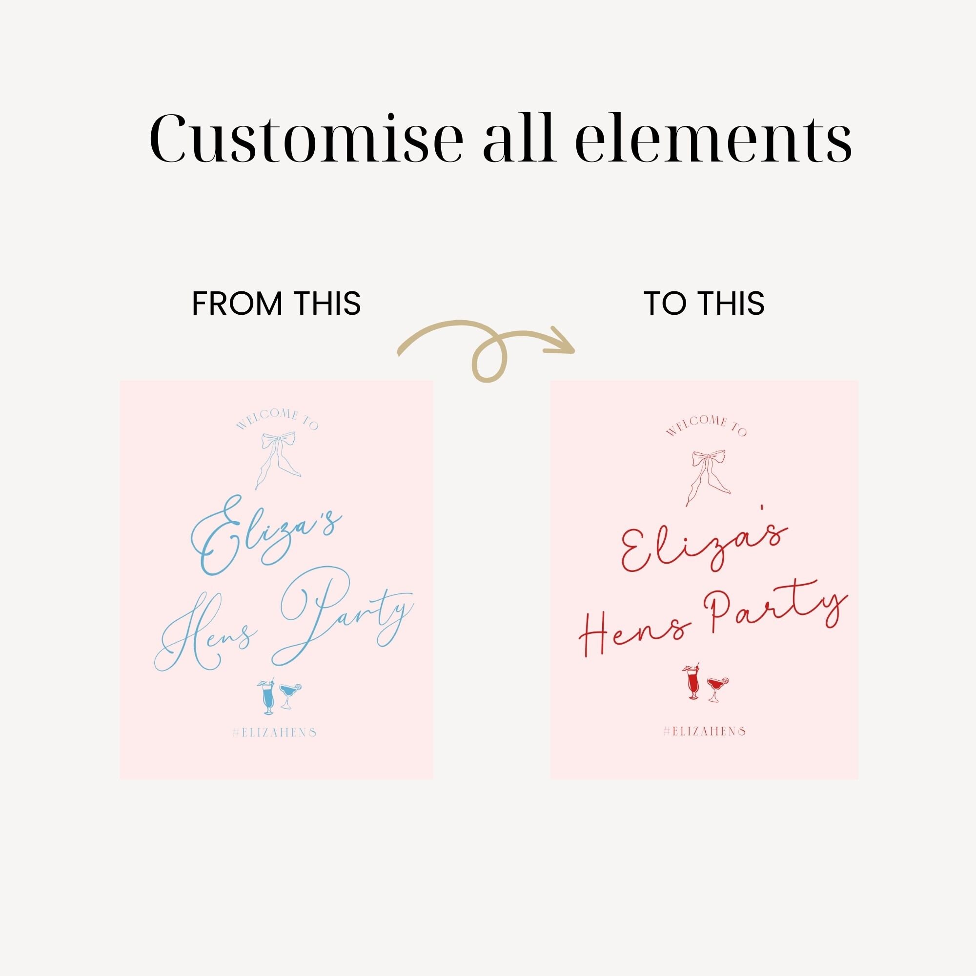 Unique Hens Party Welcome Sign Template Printable Bachelorette Party ...