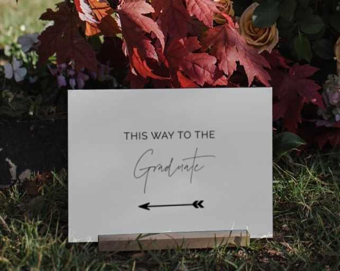 Minimalist Graduation Direction Sign Template, Simple Modern Wedding ...