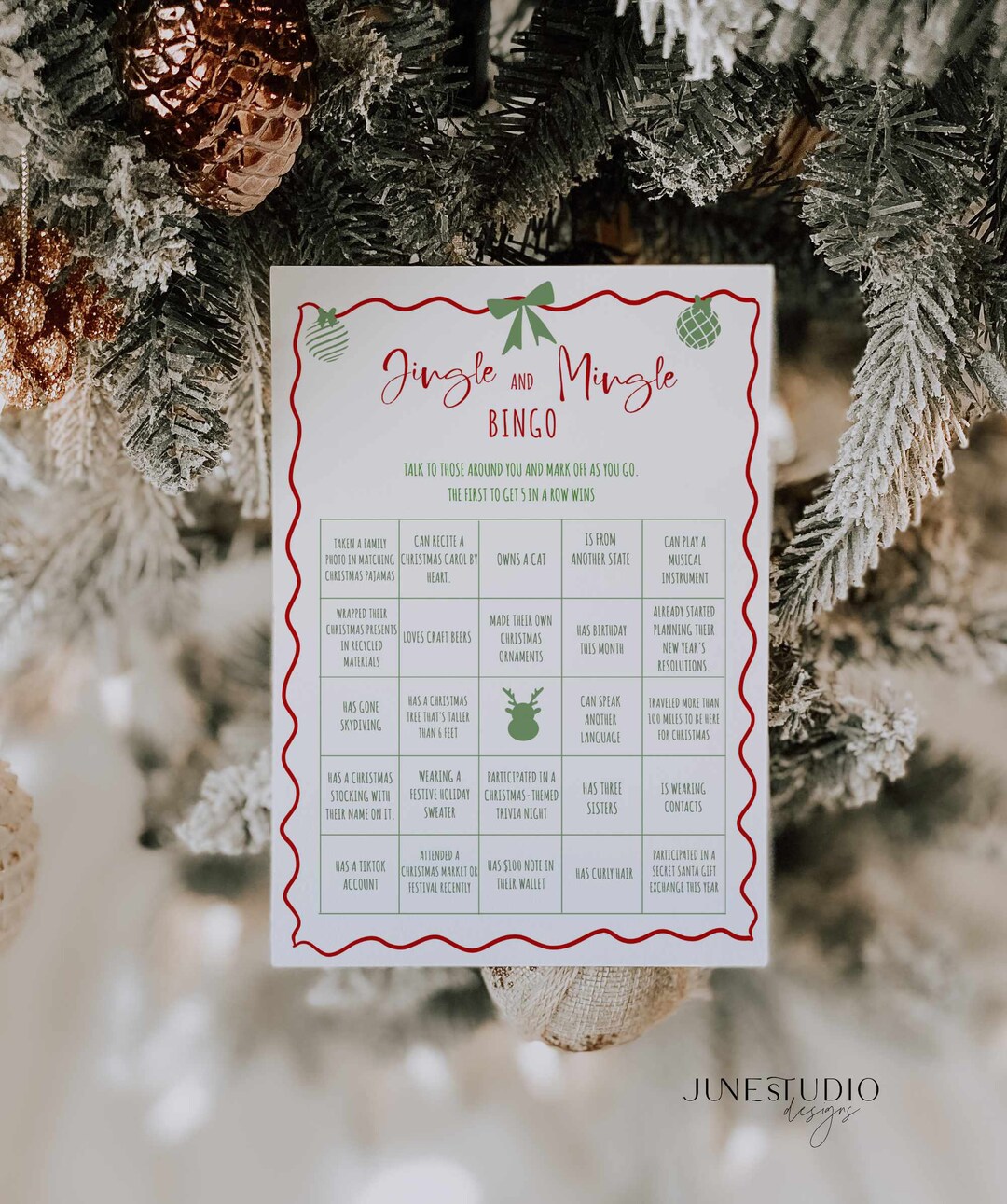 Christmas Bingo Game: Jingle and Mingle Holiday Icebreaker (printable ...