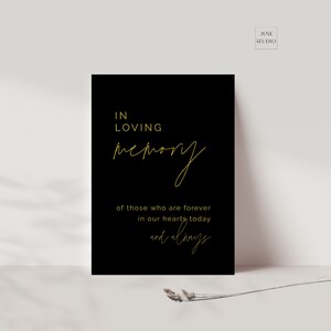Modern Minimalist in Loving Memory Sign Template Black Editable ...