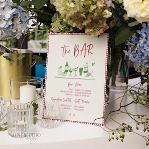 Italian Wedding Bar Sign Template: Hand-drawn Amore Design (digital) - Etsy
