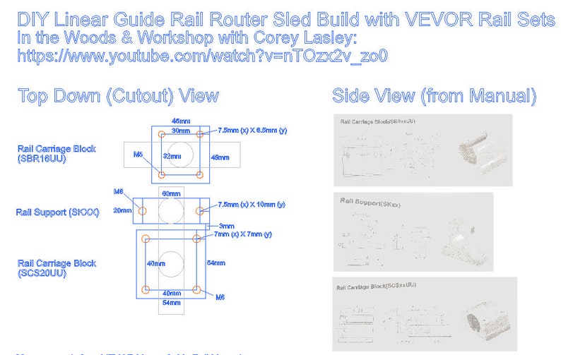 CRV (vcarve 11.5+) and SVG File for DIY Linear Guide Rail, Router ...