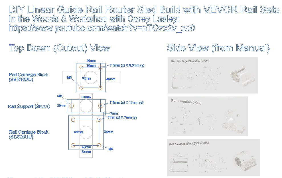 CRV (vcarve 11.5+) and SVG File for DIY Linear Guide Rail, Router ...