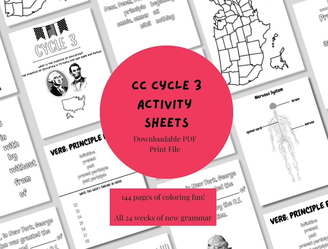 Classical Conversations Cycle 3 Complete Memory Work Activity Sheets ...