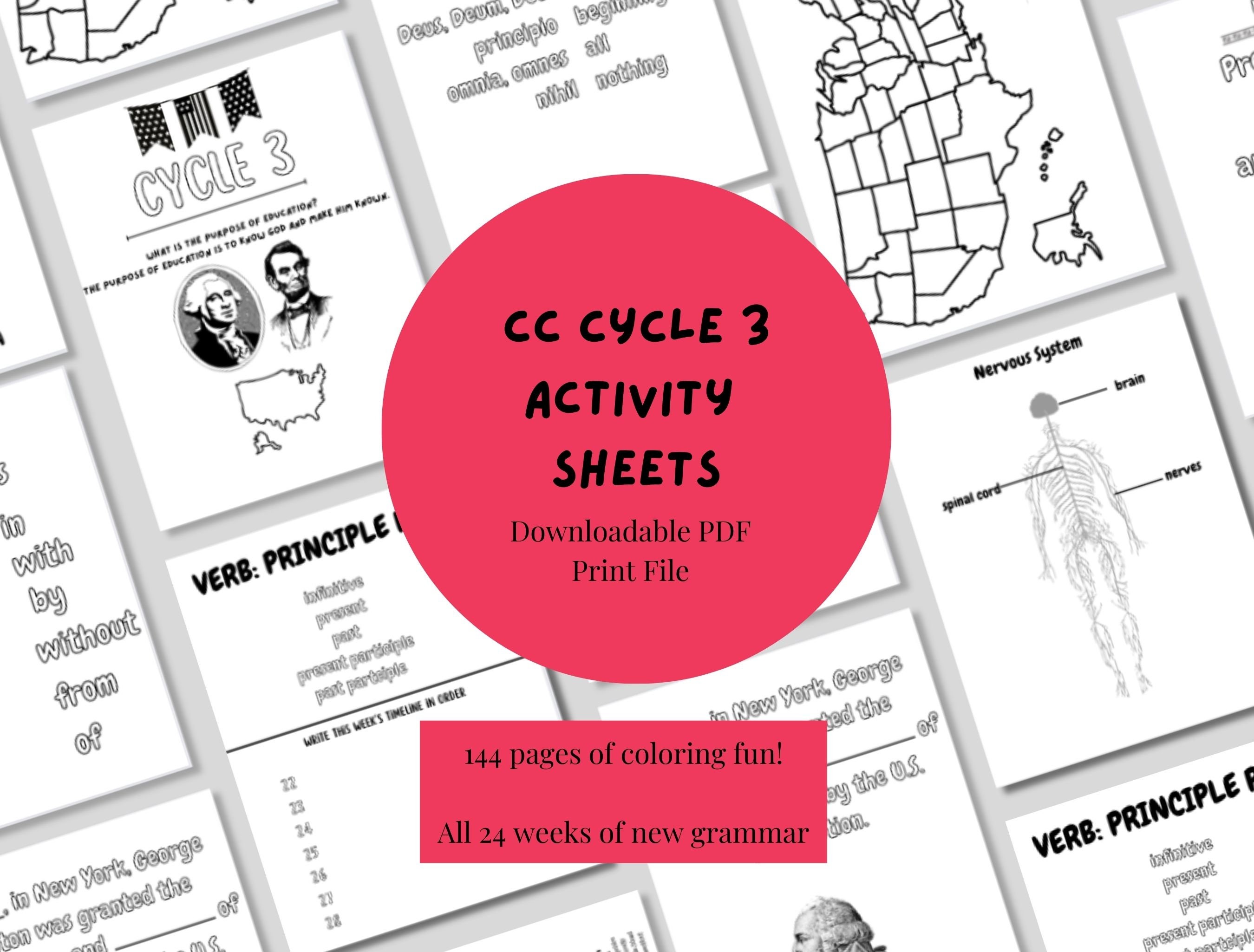Classical Conversations Cycle 3 Complete Memory Work Activity Sheets ...