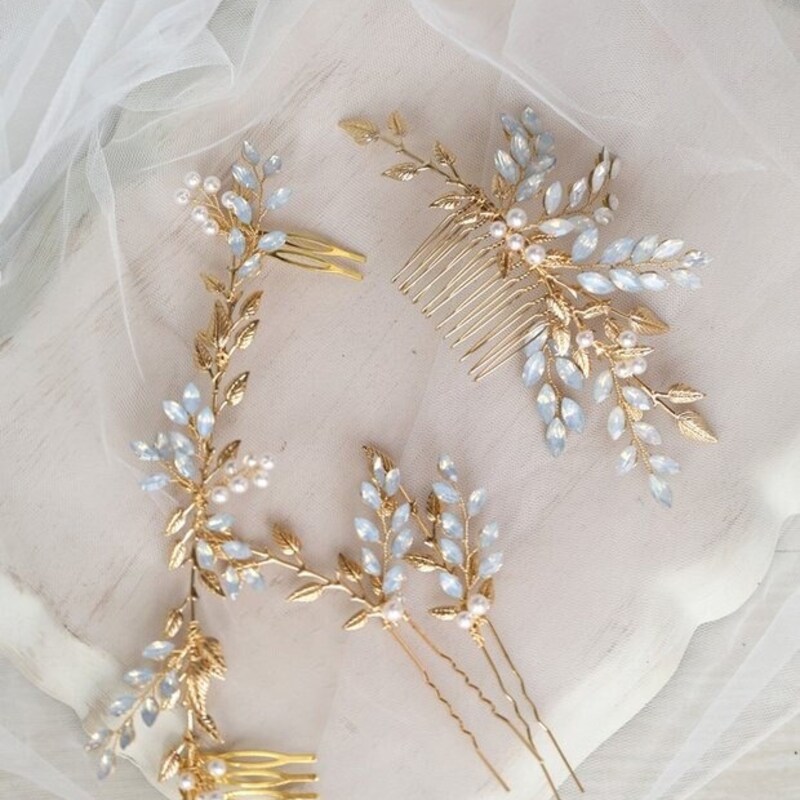 Blue Bridal Comb - Etsy