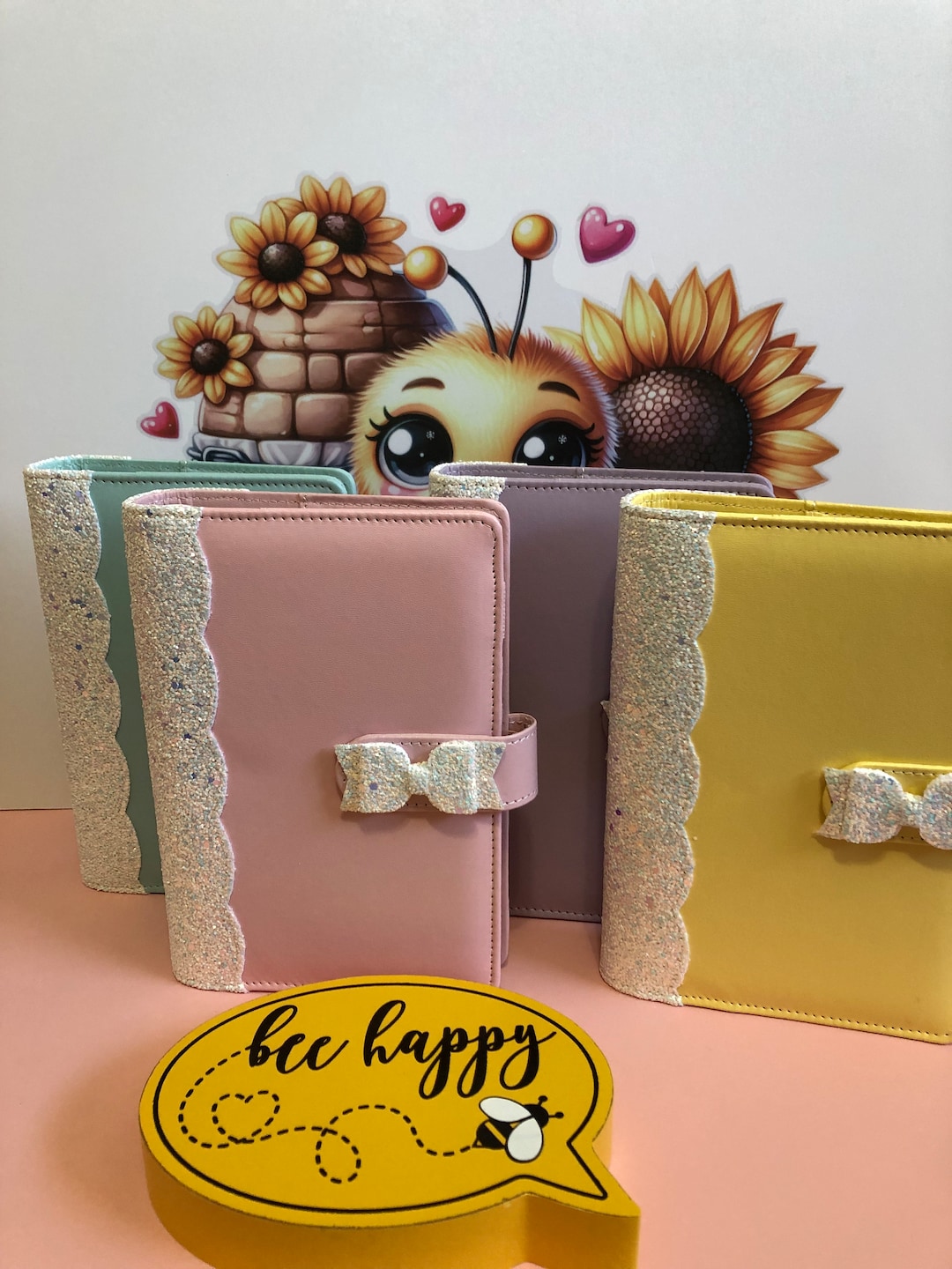 A6 Pastel Bow Glitter Binders elowyn Collection - Etsy