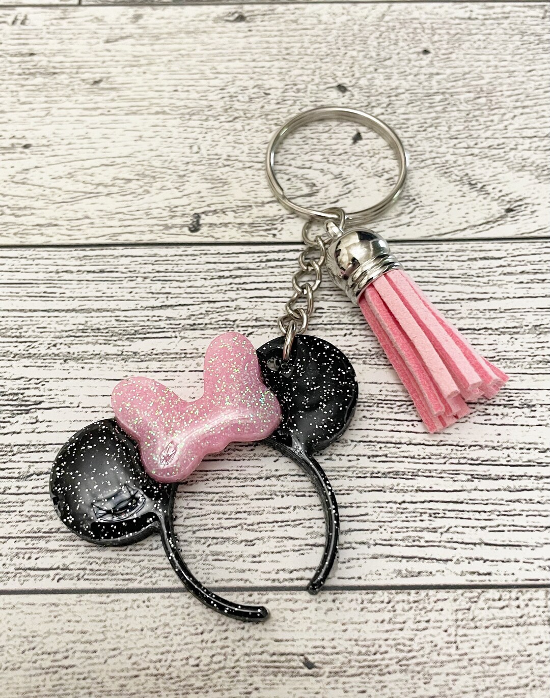Disney Minnie Mouse Bow Headband Keychain, Disney Family Vacation ...