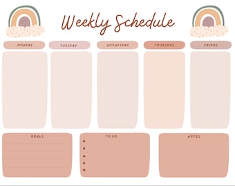 Weekly Schedule Boho - Etsy