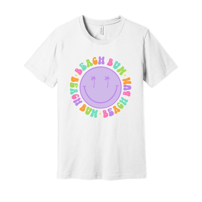 Beach Bum Smiley Face Summer Tee, - Etsy