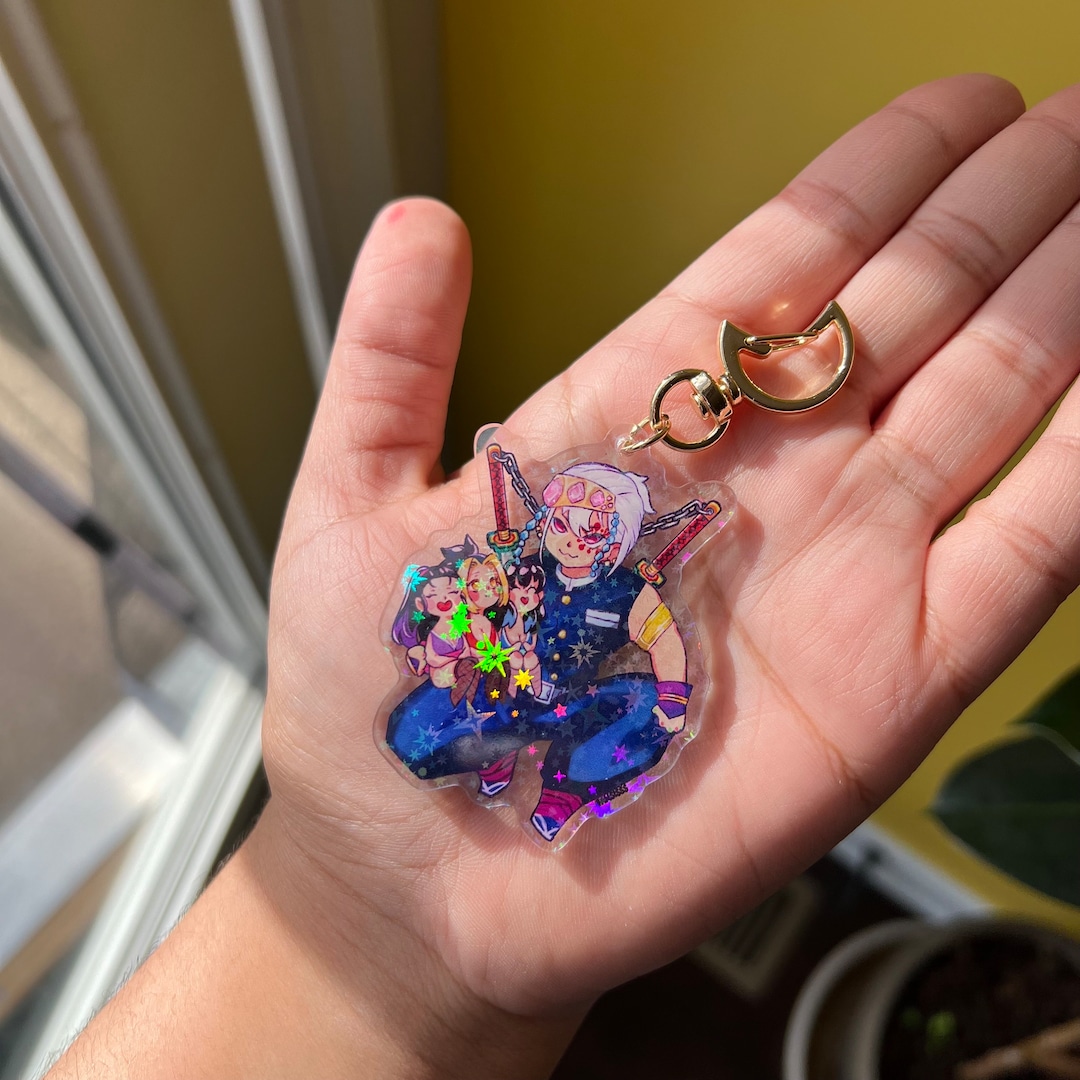 Anime Cute Chibi Holo Acrylic Keychain - Etsy