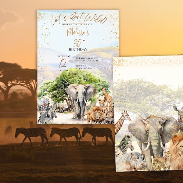 African Animals Party Invitation - Etsy