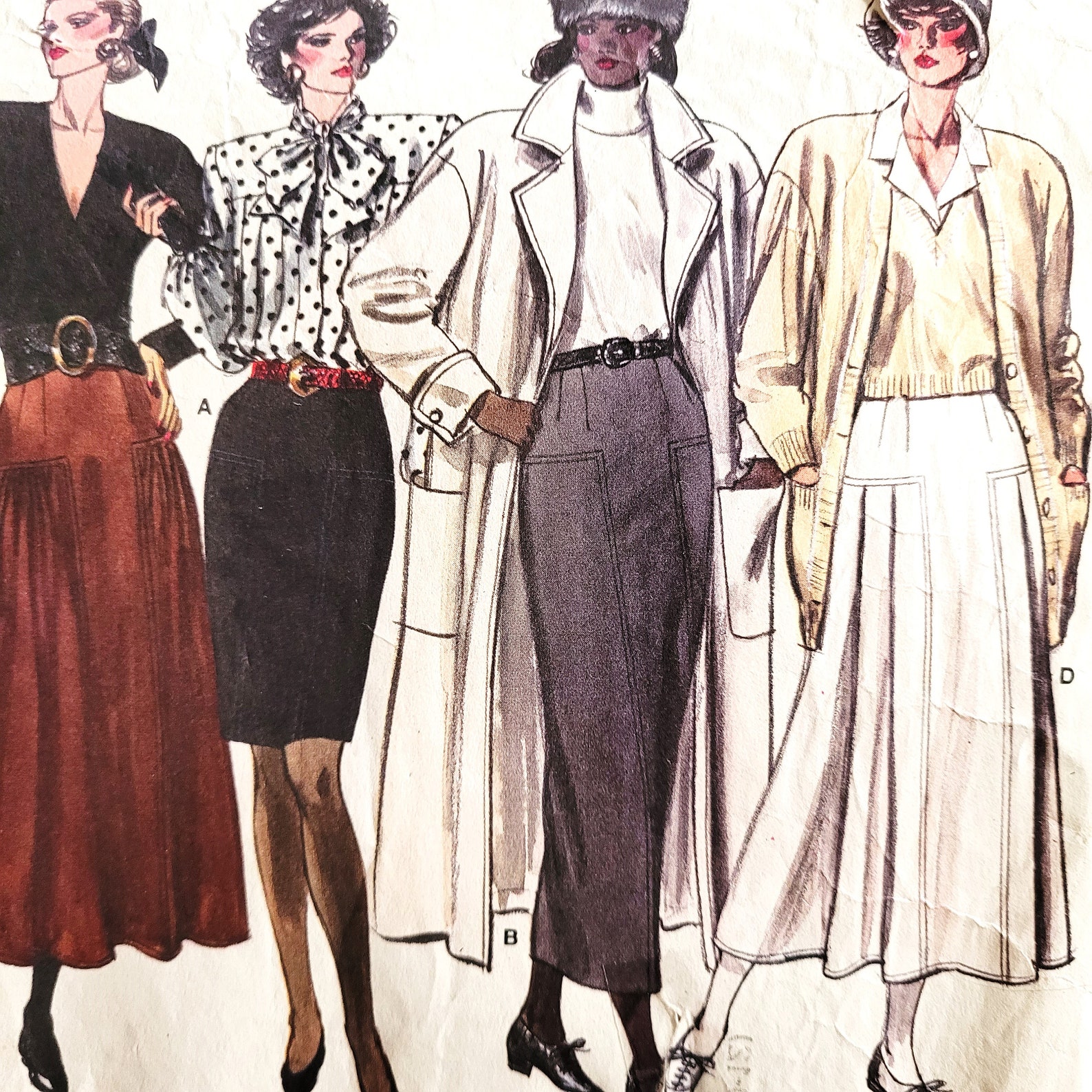 Sewing Pattern Women, Vogue 1944 1984, Sz 8-12, Four Very Easy to Sew ...
