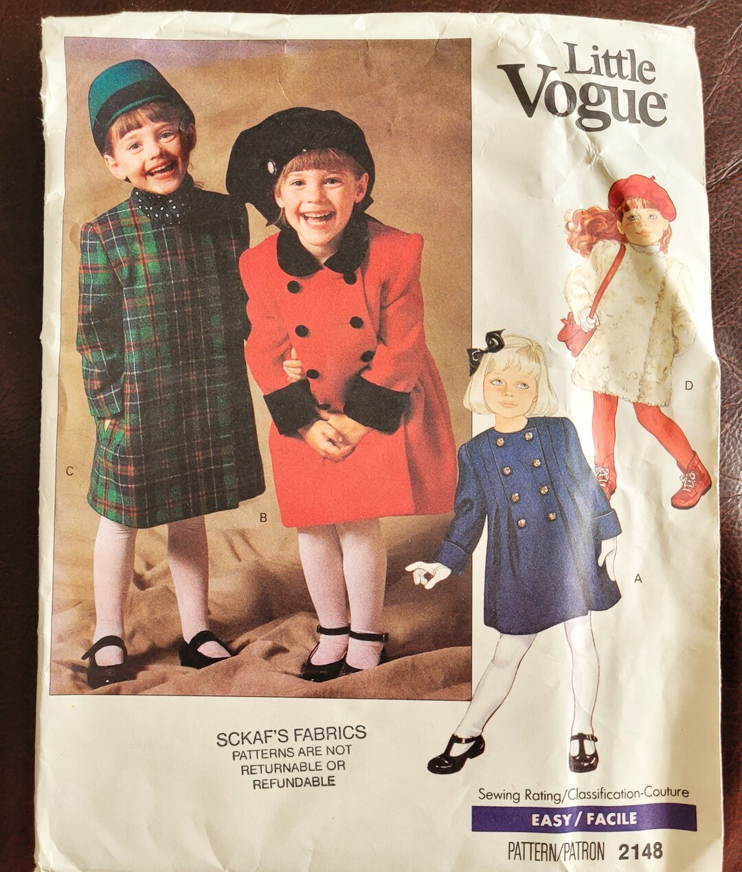 Sewing Pattern Children, Vogue 2148 1988, Size 3, Easy Sewing, UNCUT ...