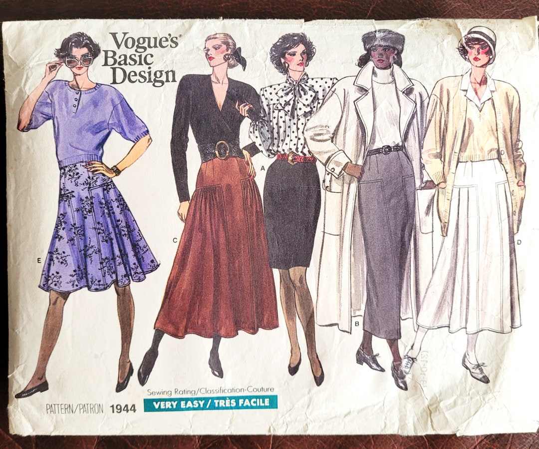 Sewing Pattern Women, Vogue 1944 1984, Sz 8-12, Four Very Easy to Sew ...