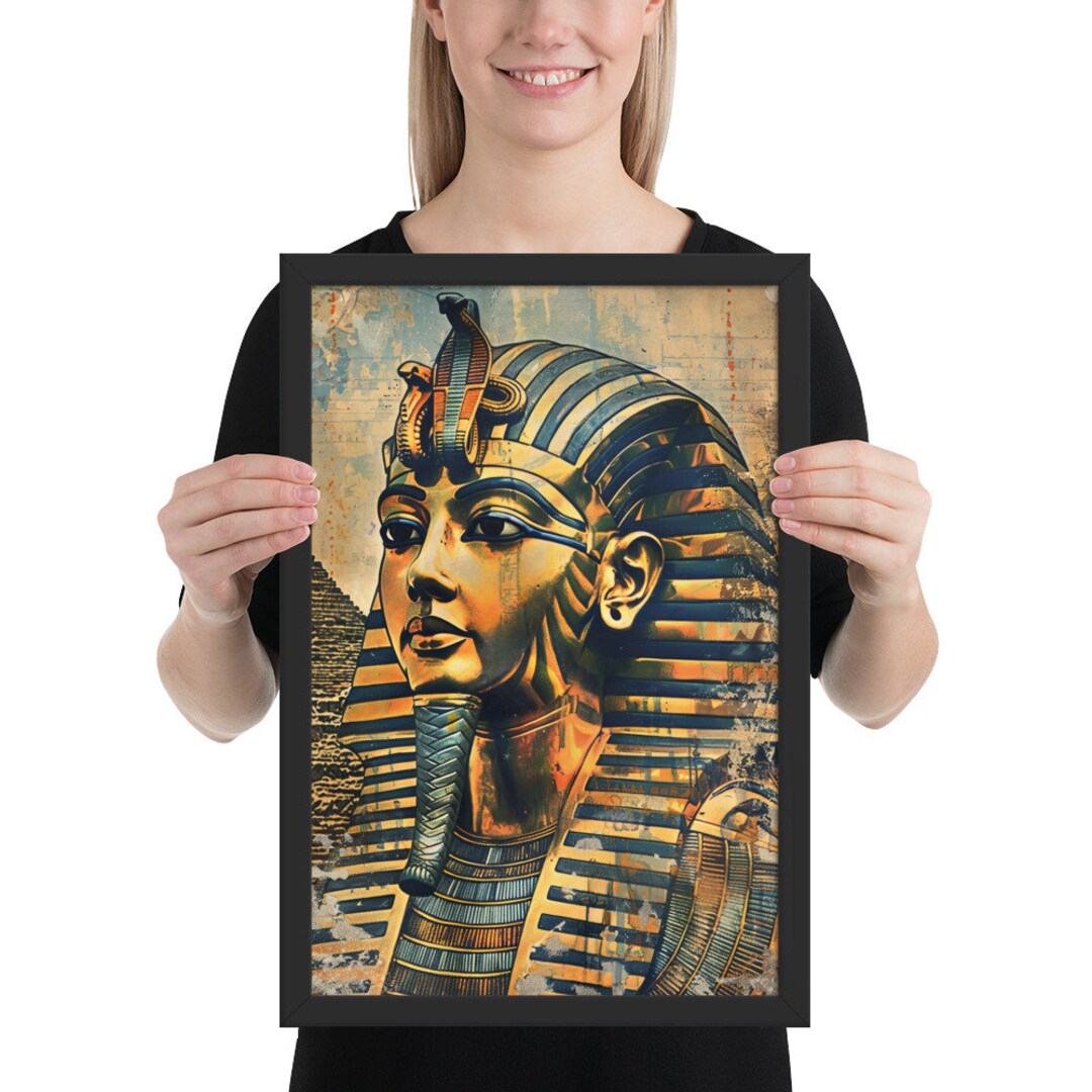 Vintage Egyptian Framed Poster Pharaoh Art, Ancient Egypt Decor ...