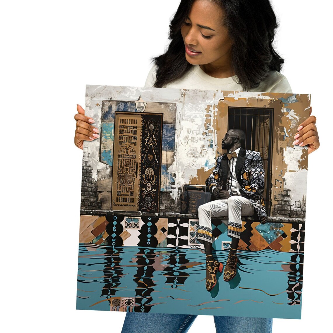 Abstract African Art Poster Afrocentric Vintage Wall Art Unique Ethnic ...