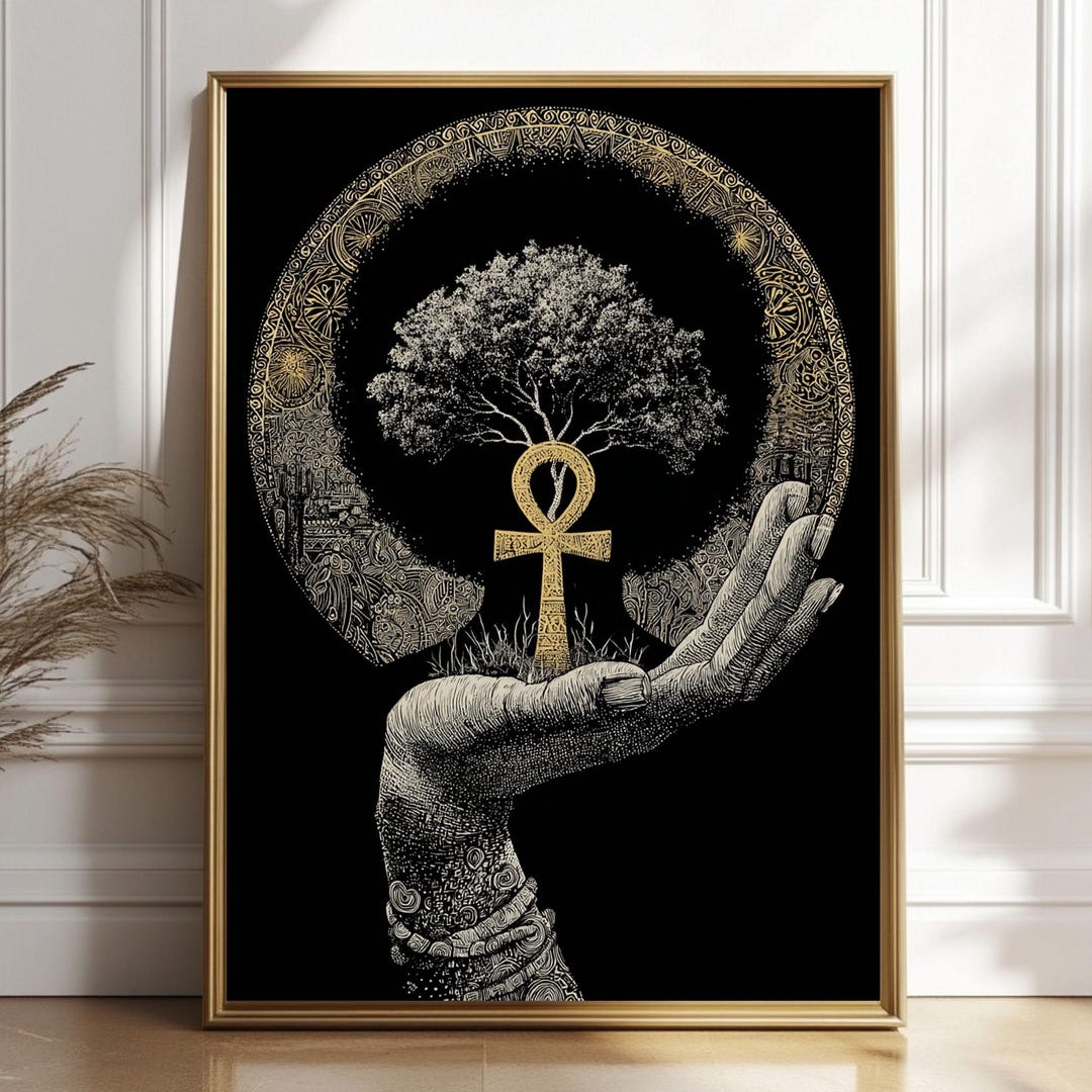 Ankh Tree of Life Art Print | Afrocentric Altar Decor (download) - Etsy