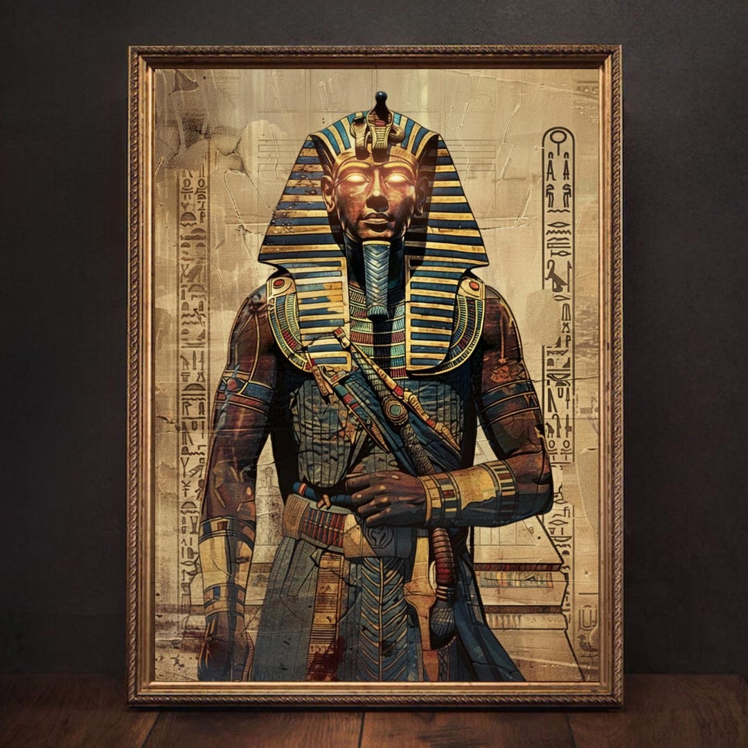 Black Man Art | Afrocentric Egyptian Pharaoh | Kingdom of Kush Wall Art ...