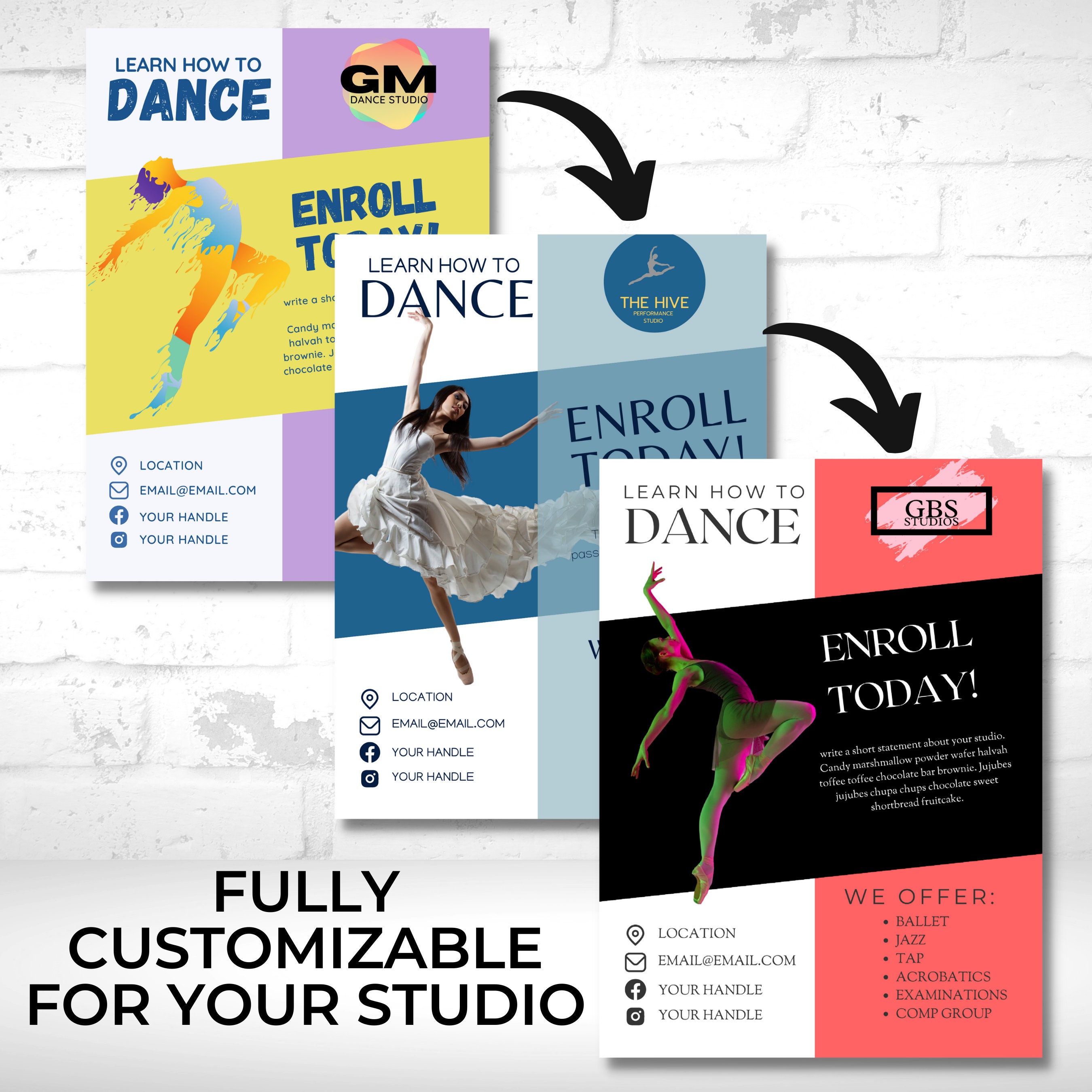 DANCE FLYER Template - Canva Template for Dance, Ballet, Dance Studio ...