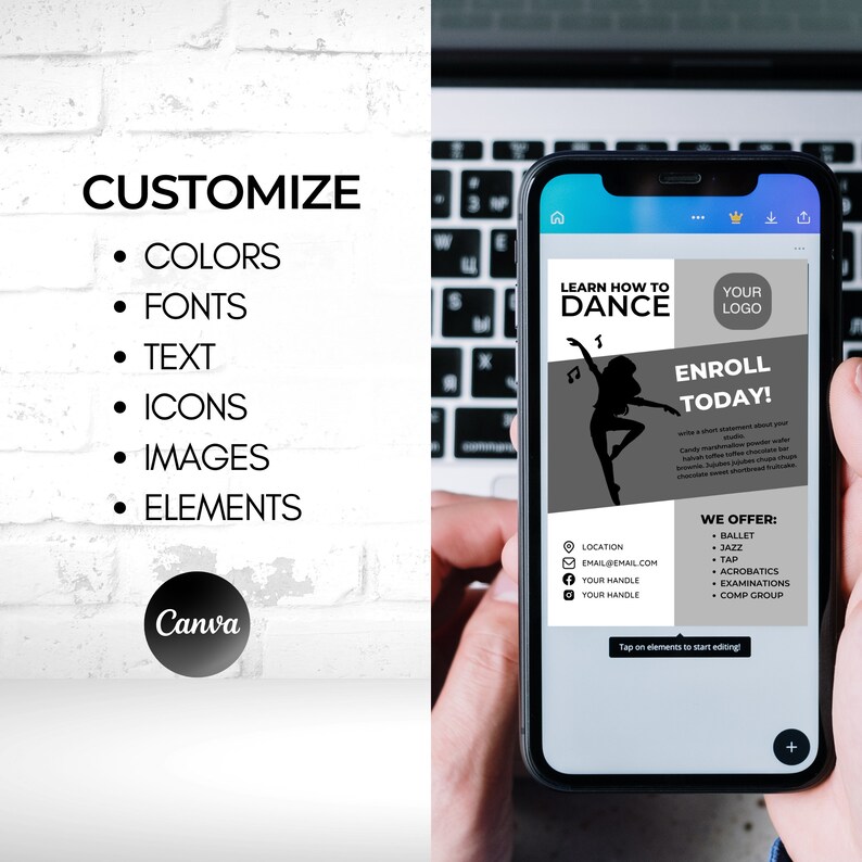 DANCE FLYER Template Canva Template for Dance, Ballet, Dance Studio ...
